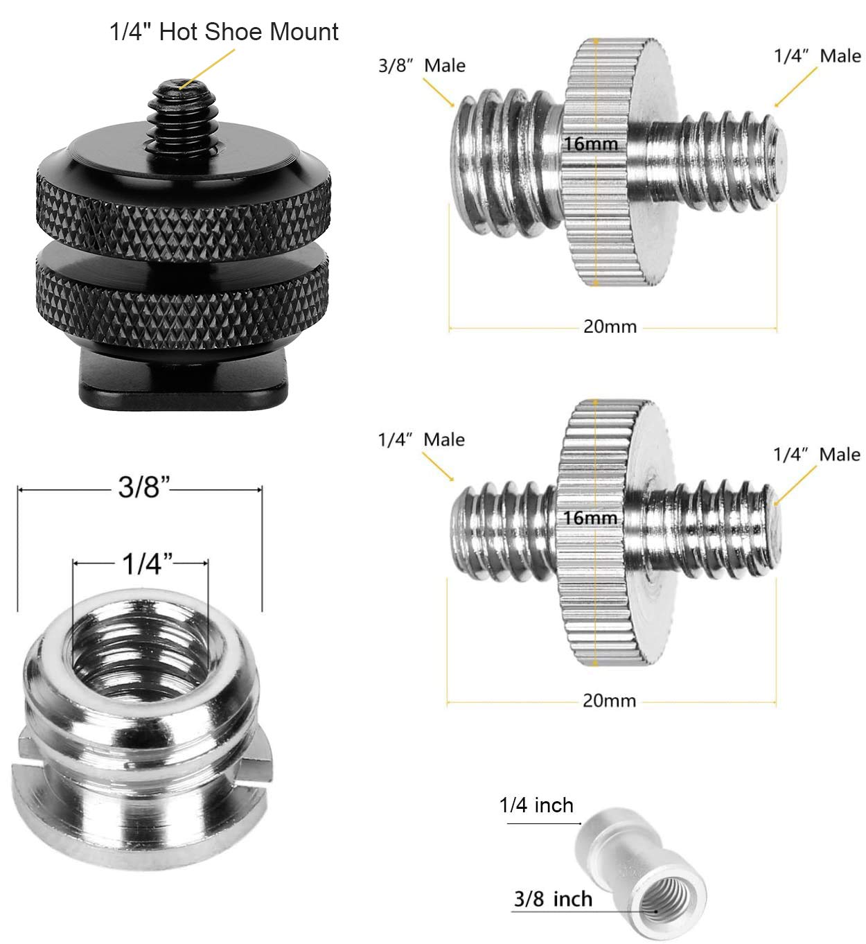 22 Pcs Camera Screw Adapters - 1/4 and 3/8 | The Grip Store – Grip ...