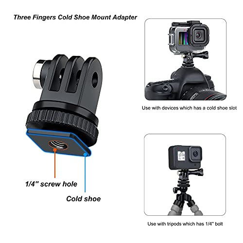 GoPro Mount 1/4-20 Screw Adapter, Tripod and Cold Shoe Mount | Grip ...